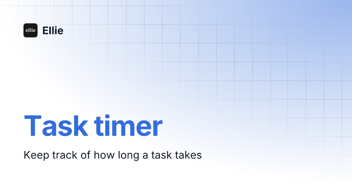 Task timer | Ellie