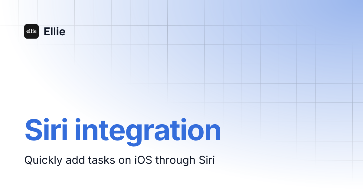Siri integration | Ellie